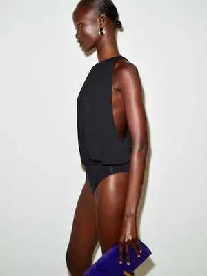 REFORMATION Krista Bodysuit - Black
