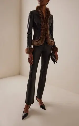 Zeynep Arçay Straight-cut Stretch Leather Pants