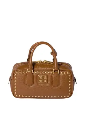 Miu Miu Arcadie Bag In Leather With Studs - Brown