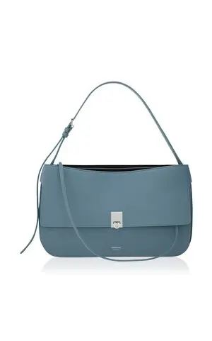 FERRAGAMO Cara Calfskin Leather Shoulder Bag - Blue
