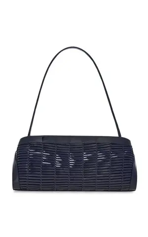 FERRAGAMO East-west Hug Woven Calf Leather Shoulder Bag