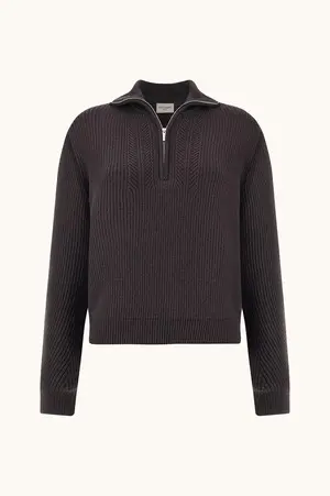 Paul & Shark Wool Half-zip Sweater - Coffee Brown