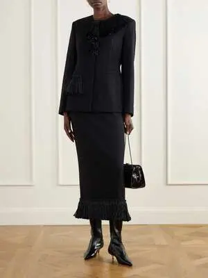 HEIRLOME Matilde Wool-blend Twill Jacket - Black