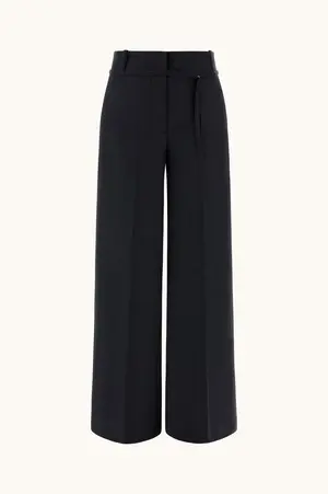 Paul & Shark Palazzo Trousers In Wool Twill - Navy Blue