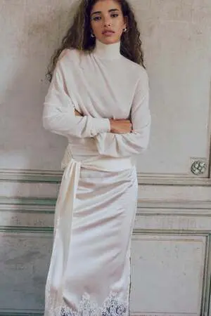 SAME Relaxed Cashmere Turtleneck - Cream