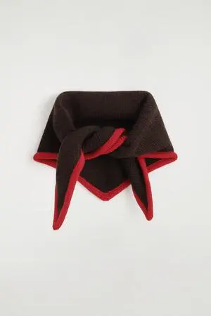 Cos Contrast-tipped Merino Wool Triangle Scarf - Brown