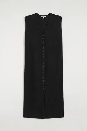 Cos Buttoned Boiled Merino Wool Dress