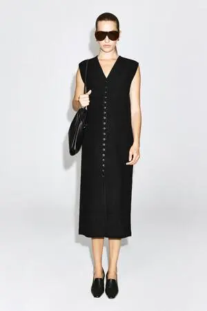 Cos Buttoned Boiled Merino Wool Dress