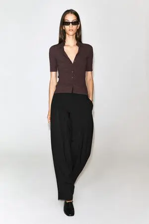 Cos Sculpted Cotton-jersey Shirt - Red