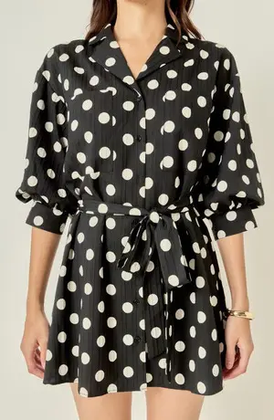 English Factory Belted Shirt Minidress