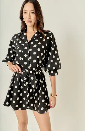 English Factory Belted Shirt Minidress