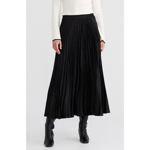 BRAVE+TRUE Alias Pleated Maxi Skirt - Black