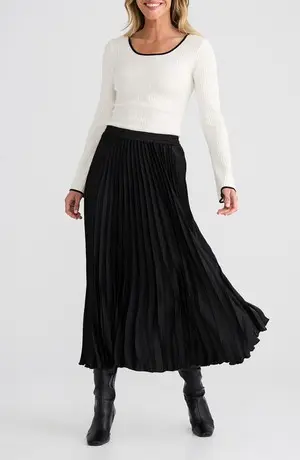 BRAVE+TRUE Alias Pleated Maxi Skirt
