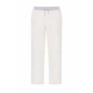 Brunello Cucinelli Track Pants With Embroidery - White