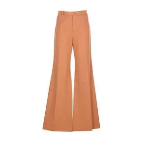 Chloé High-rise Flared Pants In Cotton Canvas