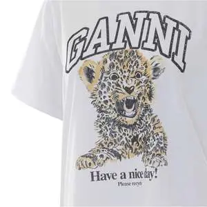 GANNI Tiger T-shirt - White