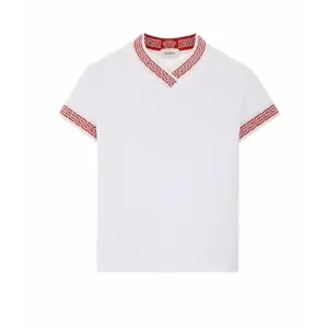 Versace T-shirt With Greca And Medusa Motif On Profiles - White