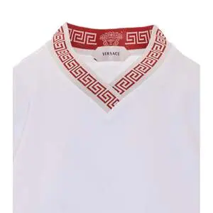 Versace T-shirt With Greca And Medusa Motif On Profiles - White