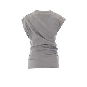 GANNI Heavy Draped T-shirt - Gray