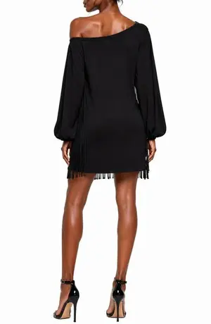 DAI MODA Off The Shoulder Fringe Minidress