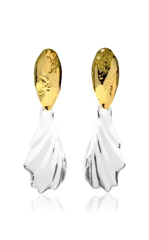 Alexis Bittar Lucite Brutalist 14k Gold-plated Clip Earrings - Clear