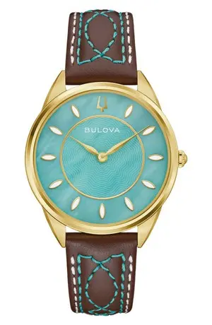 Bulova Stetson Sutton Leather Strap Watch - Brown