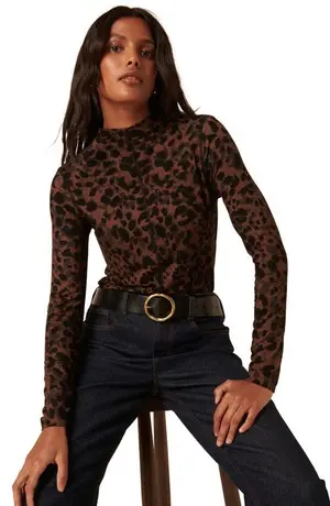 NOBODY'S CHILD Mock Neck Top