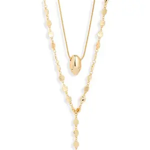 OPEN EDIT Set Of 2 Orb & Y-necklaces Gold