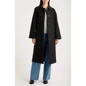 Bernardo Long Bonded Raincoat - Black