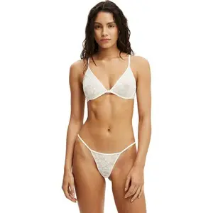 Cotton:on Body Bestee Plunge Bra Coconut Milk Lace
