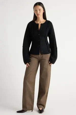 Modern Citizen Wren Exposed-seam Cardigan - Black