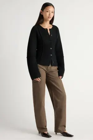 Modern Citizen Wren Exposed-seam Cardigan - Black
