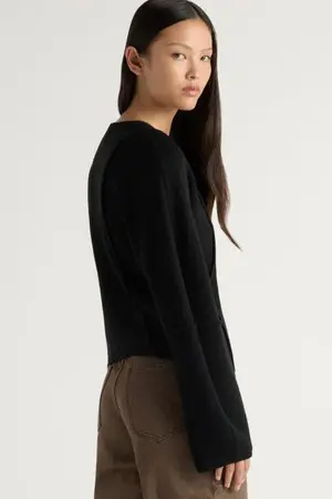 Modern Citizen Wren Exposed-seam Cardigan - Black