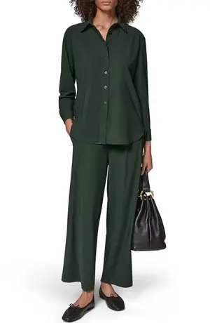 Donna Karan New York Stretch Long Sleeve Button Front Shirt