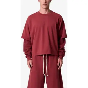Mnml Layered Thermal Long Sleeve T-shirt - Maroon