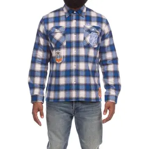 BILLIONAIRE BOYS CLUB Bb Society Check Cotton Twill Button-up Overshirt
