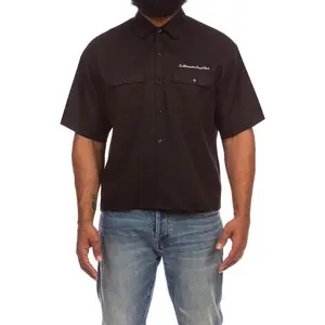 BILLIONAIRE BOYS CLUB Bb Tip Top Logo Appliqué Camp Shirt - Black