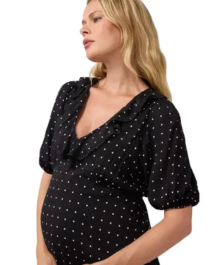 Ingrid & Isabel® Ruffle V-neck Maternity Midi Dress
