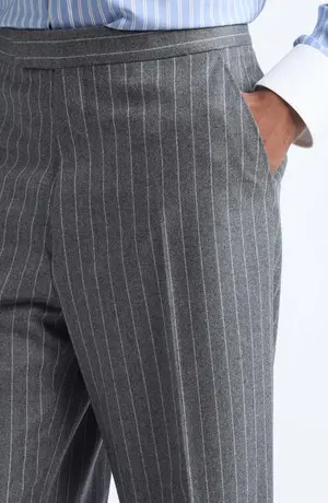 TOM FORD Pinstripe Twill Flannel Wide Leg Pants