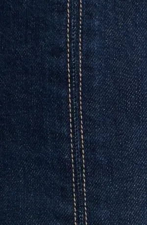 Warp + Weft Psa Paneled Cotton Blend Denim Midi Dress