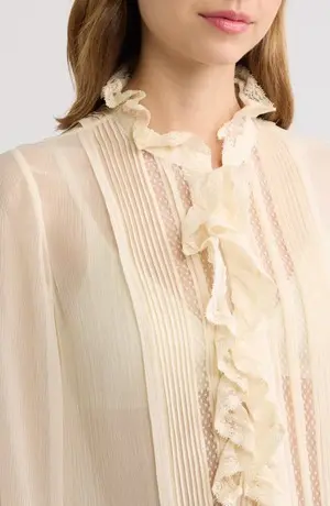 DÔEN Magdeleine Pleated Silk Top