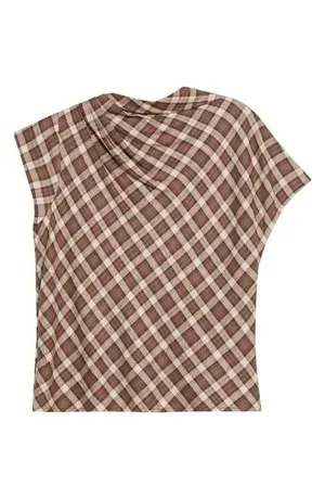WAYF Laurel Ruched Top - Brown
