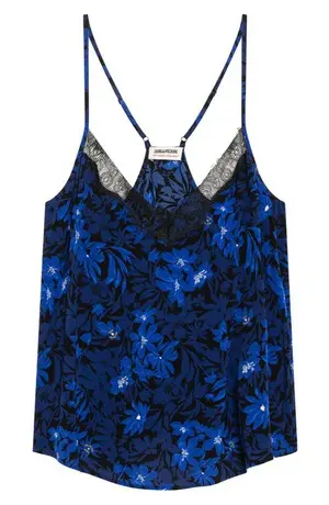 Zadig&Voltaire Cespa Floral Print Lace Trim Camisole