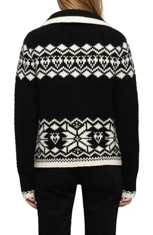 Zadig&Voltaire Gildas Pattern Front Zip Wool & Cashmere Cardigan