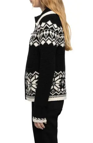Zadig&Voltaire Gildas Pattern Front Zip Wool & Cashmere Cardigan