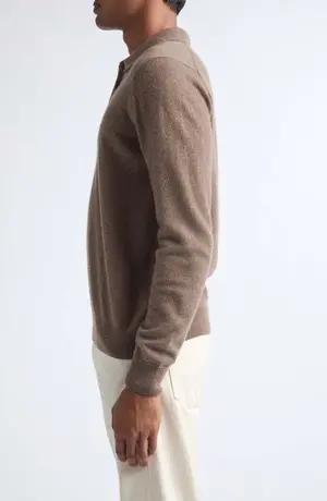 Sunspel Long Sleeve Cashmere Polo