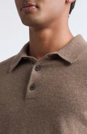 Sunspel Long Sleeve Cashmere Polo