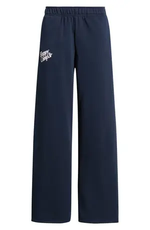 HAPPY CAMP3R Logo Wide Leg Sweatpants - Navy
