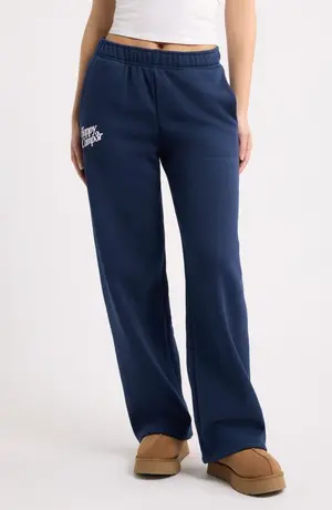 HAPPY CAMP3R Logo Wide Leg Sweatpants - Navy