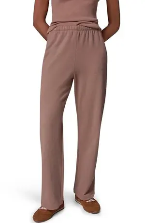 Donna Karan New York French Terry Straight Leg Pants - Camel